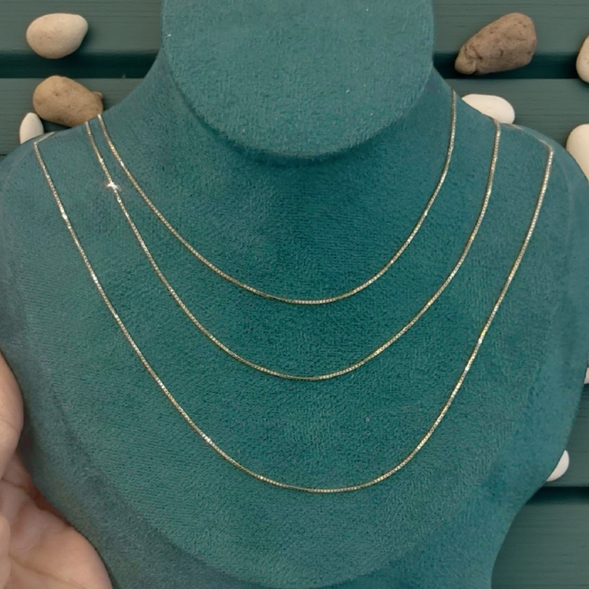 14K REAL GOLD BEAUTIFUL FINE BOX CHAIN 0.6MM SOLD PER PIECE