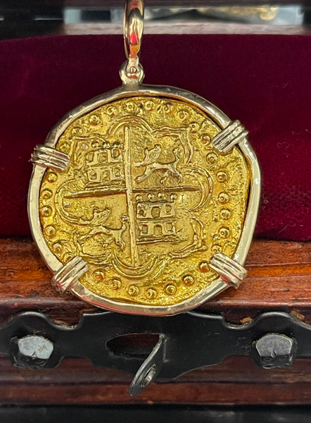 ATOCHA SHIPWRECK GOLD COIN PENDANT HANDMADE WITH 14k SOLID GOLD – Key ...