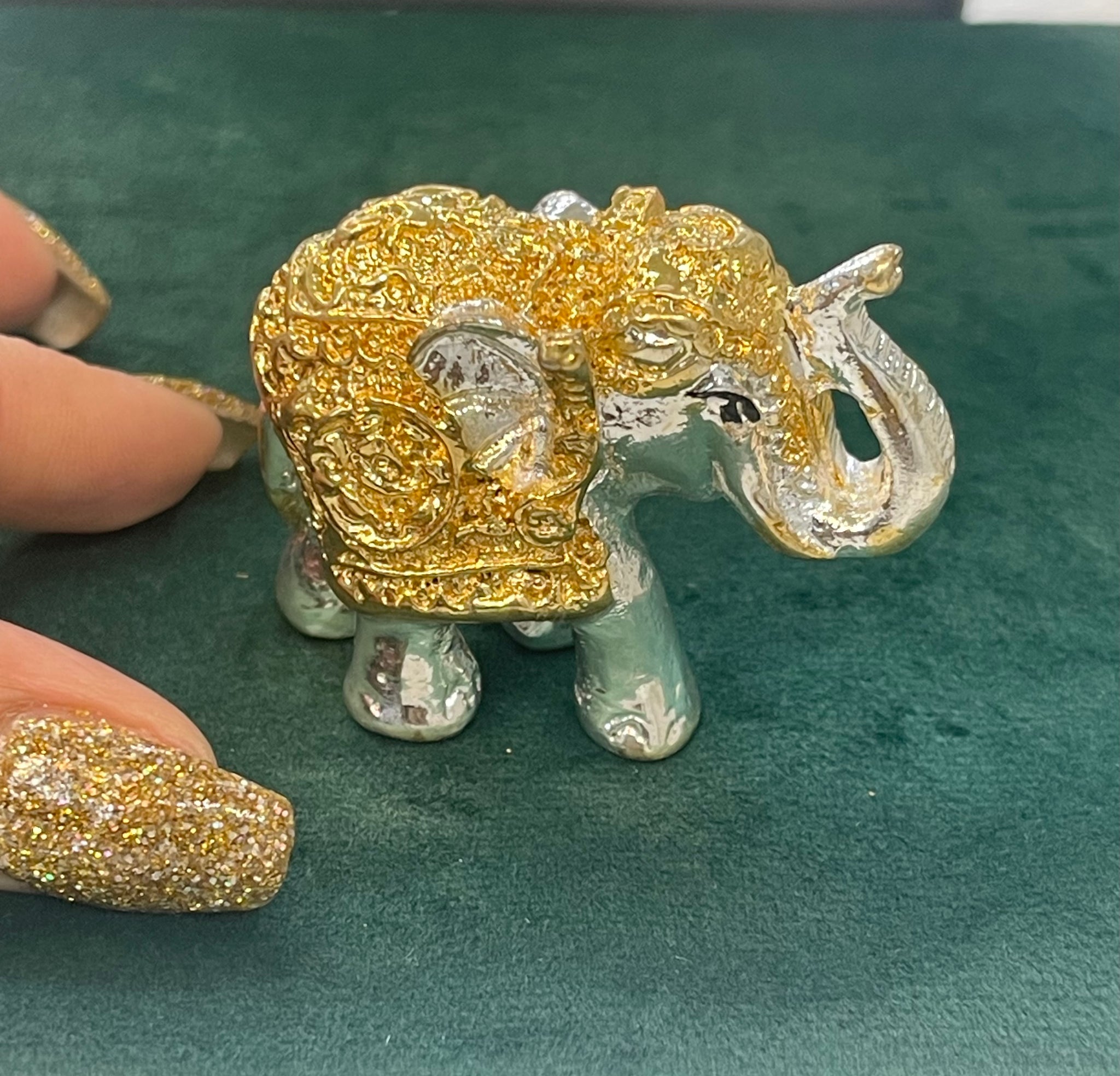 24k Pure Gold And 999 Pure Silver Plated Gorgeous Lucky Elephant For A